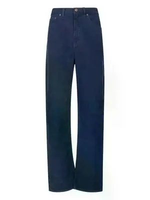Victoria Beckham Corduroy-effect Logo-patch Jeans