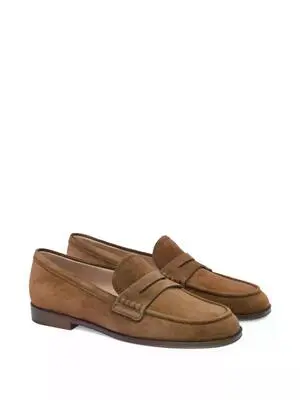 GIANVITO ROSSI 20mm Georgie Penny-strap Suede Loafers - Brown