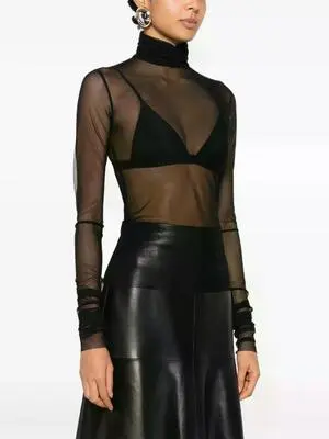 RHIZOME Tulle Turtleneck Top
