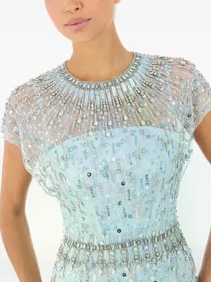 Jenny Packham Lauretta Embellished Maxi Dress - Blue