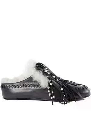 ANN DEMEULEMEESTER Olai Fringed Mules - Black