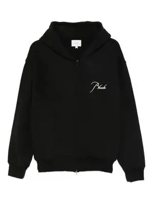 Rhude Logo-embroidered Hoodie - Black