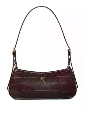 Calvin Klein Croc-embossed Buckle Shoulder Bag