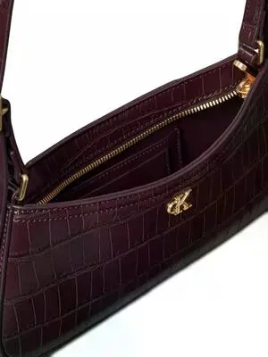 Calvin Klein Croc-embossed Buckle Shoulder Bag