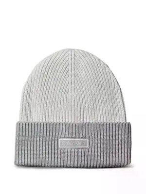 Calvin Klein Ribbed Knit Beanie - Grey