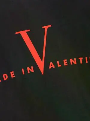 Valentino Garavani Cotton T-shirt With Made In Print - Black