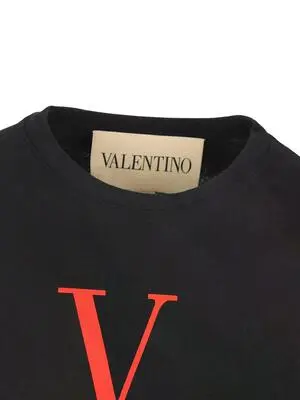 Valentino Garavani Cotton T-shirt With Made In Print - Black