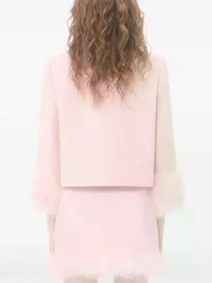 Valentino Garavani Crepe Couture Jacket With Feather Trim - Pink