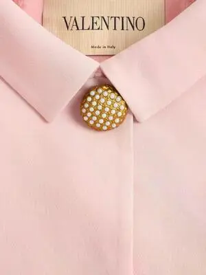 Valentino Garavani Crepe Couture Jacket With Feather Trim - Pink