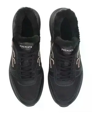 Premiata Mick Fur-trim Sneakers - Black