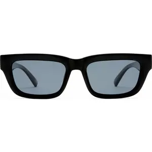 Le Specs Le Castle Polarized D-frame Sunglasses - Black/smoke Mono Polarized