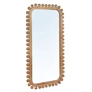 STORIED HOME Firwood Boho-southwestern Rectangular Wall Mirror - Natural