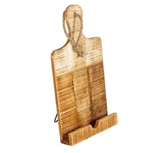 STORIED HOME Distressed Dipped Wood Tablet Holder - White