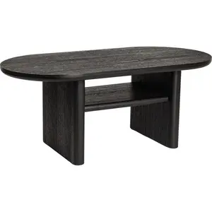 STORIED HOME Sturdy Firwood Coffee Table - Black