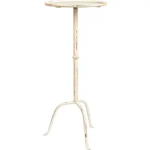 STORIED HOME Metal Martini Cocktail Table - White
