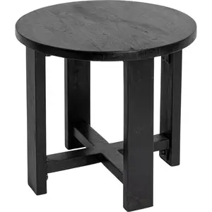 STORIED HOME Elegant Acacia Trestle Round End Table