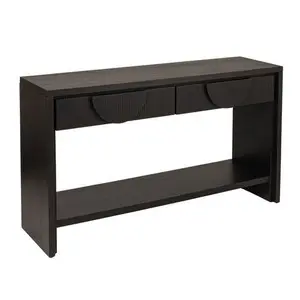 STORIED HOME Modern Console Table With Storage Drawers - Black