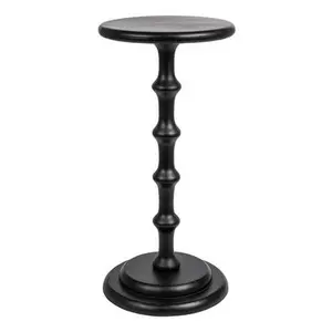 STORIED HOME Ergo Pedestal Cocktail Side Table - Black