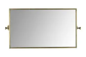 STORIED HOME Antique Metal Framed Rectangle Wall Mirror - Gold