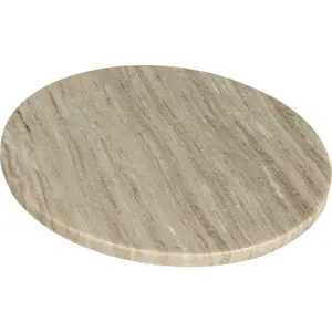 STORIED HOME Elegant Marble Round Cheese Board - Beige