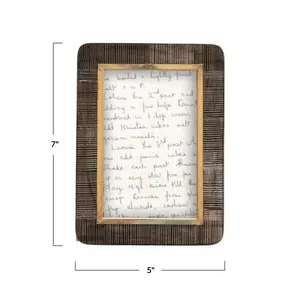STORIED HOME Hand-carved Horn Photo Frame With Brass Border