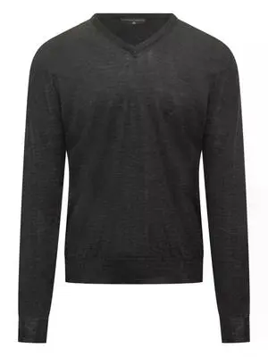 FILIPPO DE LAURENTIIS V-neck Long Sleeve Sweater - Grey