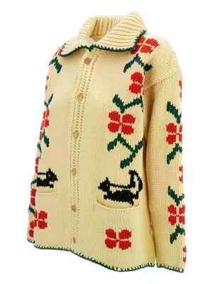 BODE Patterned Intarsia Knit Cardigan