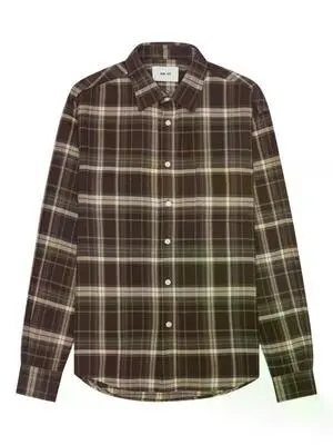 Nn07 Checked Buttoned-up Shirt - Brown