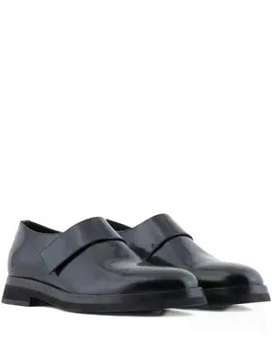 Giorgio Armani Strap-detail Leather Monk Shoes - Black