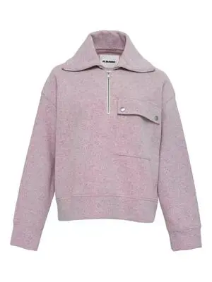 JIL SANDER Collar Pocket Sweatshirt - Pink