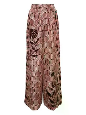 Biyan Printed Elasticated-waist Trousers