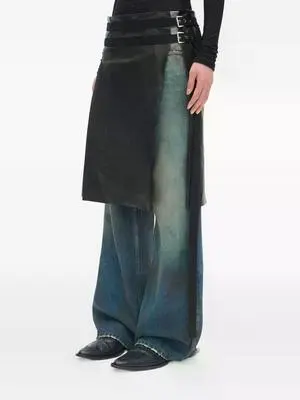 ANN DEMEULEMEESTER Mane Leather Kilt