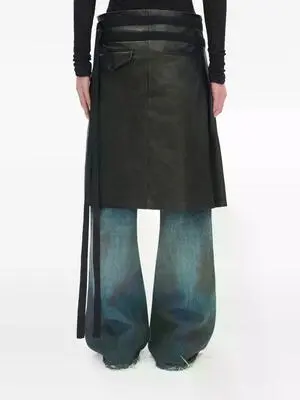 ANN DEMEULEMEESTER Mane Leather Kilt