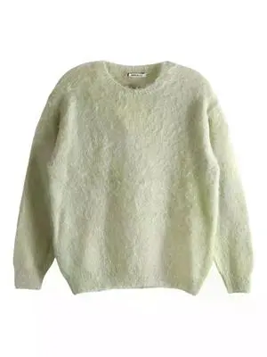 Auralee Textured Knitted Sweater - Green