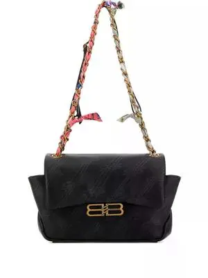 Balenciaga Printed Leather Darling Shoulder Bag - Black