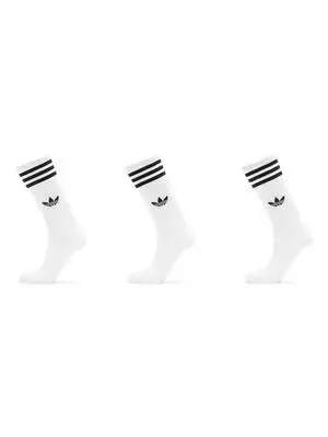 Adidas Striped Logo Socks - White