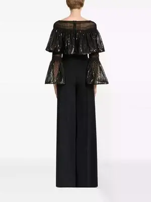 Elie Saab Sequin Flared Jumpsuit
