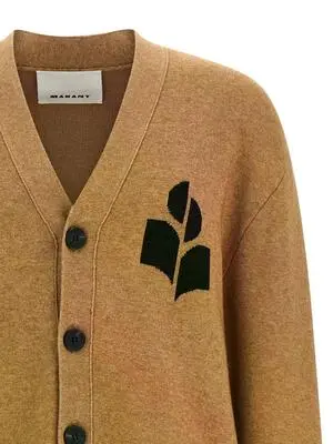 MARANT Logo-detail Cardigan - Neutrals