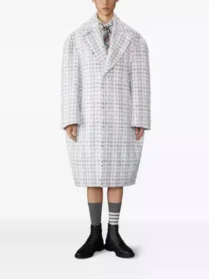 Thom Browne Gingham-check Tweed Double-breasted Coat