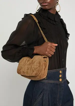 Saint Laurent Jamie 4.3 Mini Suede Shoulder Bag - Brown
