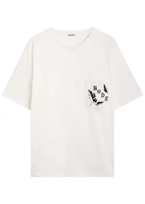 BODE Beaded Cotton T-shirt - Cream