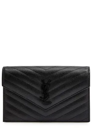 Saint Laurent Quilted Leather Wallet-on-chain - Black