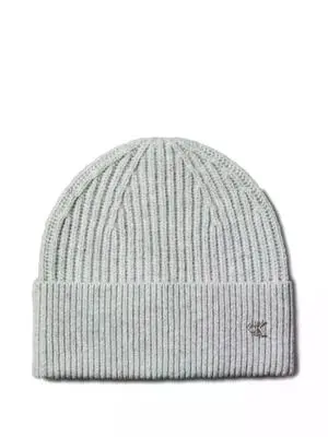 Calvin Klein Ribbed Logo Beanie - Grey