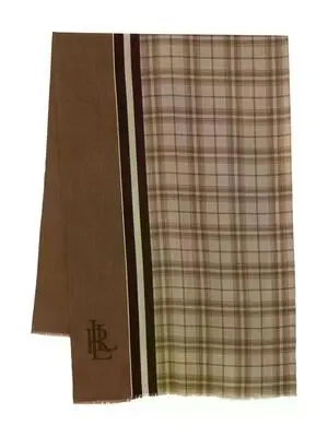 Ralph Lauren Plaided Logo Scarf - Brown