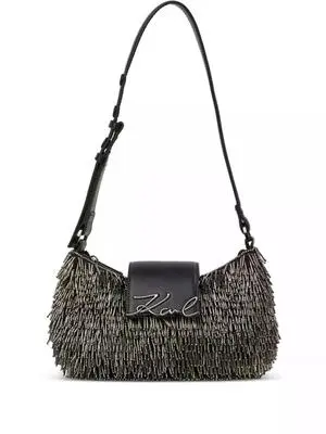 Karl Lagerfeld Signature Beaded Shoulder Bag