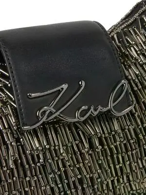 Karl Lagerfeld Signature Beaded Shoulder Bag
