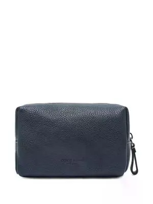 Giorgio Armani Grained Leather Wash Bag - Blue