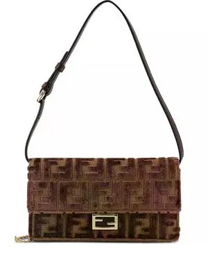 Fendi Ff-motif Chain Shoulder Bag - Brown