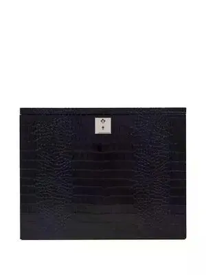 Smythson Mara Crocodile-effect Cocktail Box Set - Blue