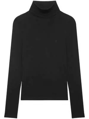 Saint Laurent Cassandre-embroidered Roll-neck Jumper